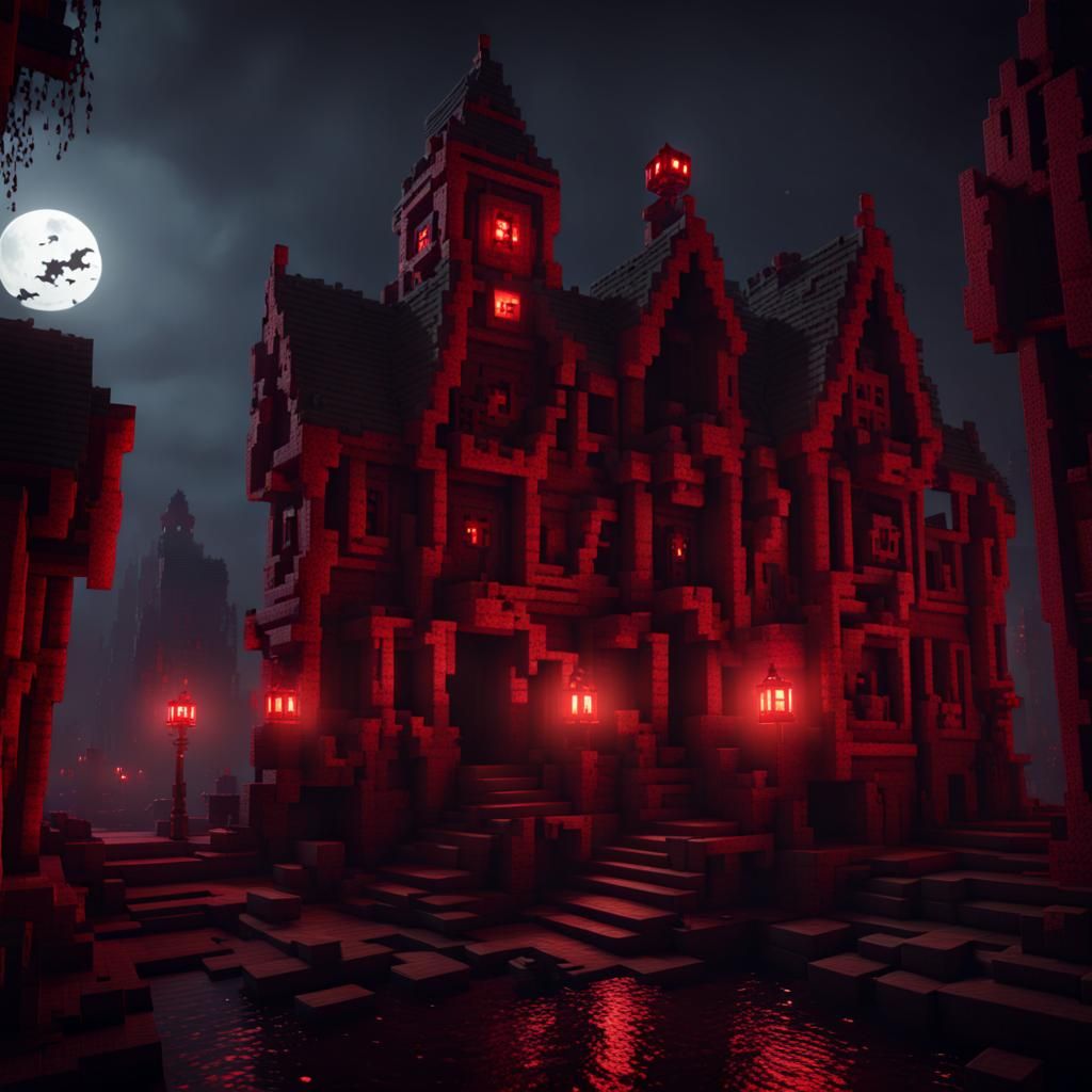 Haunted Nether Mansion Minecraft - AI Generated Artwork - NightCafe Creator