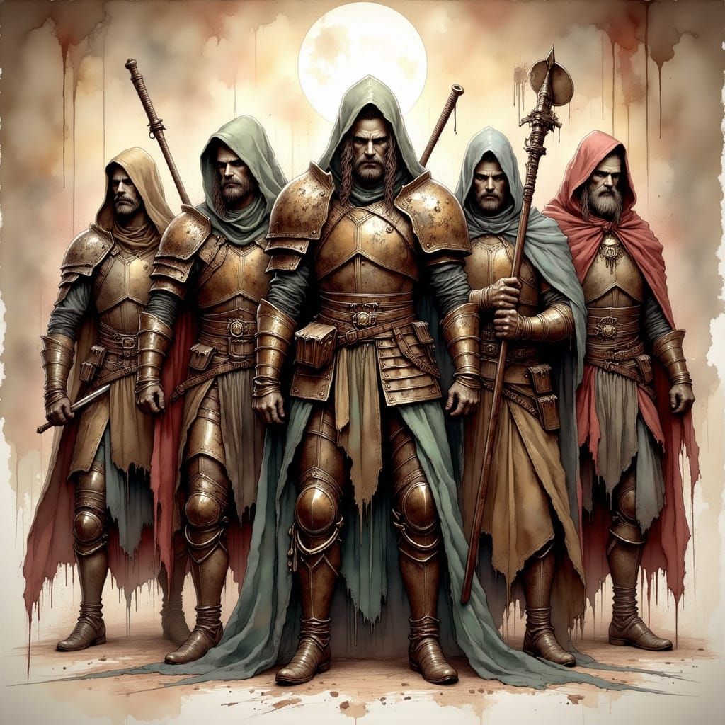 Epic Fantasy RPG Heroes in Classic Style - AI Art