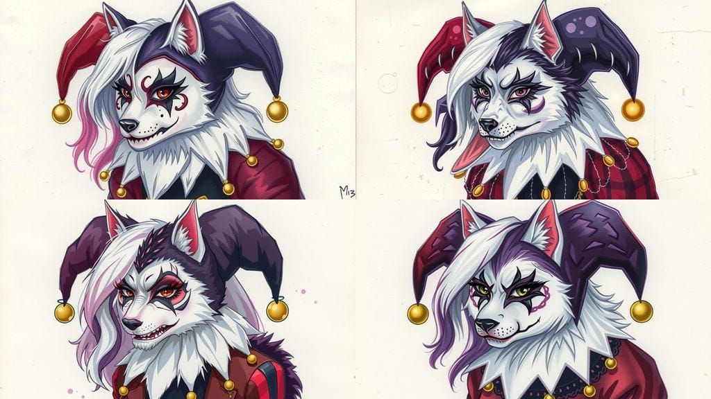 Gothic Werewolf Goddess in Lavender Hues - AI Art