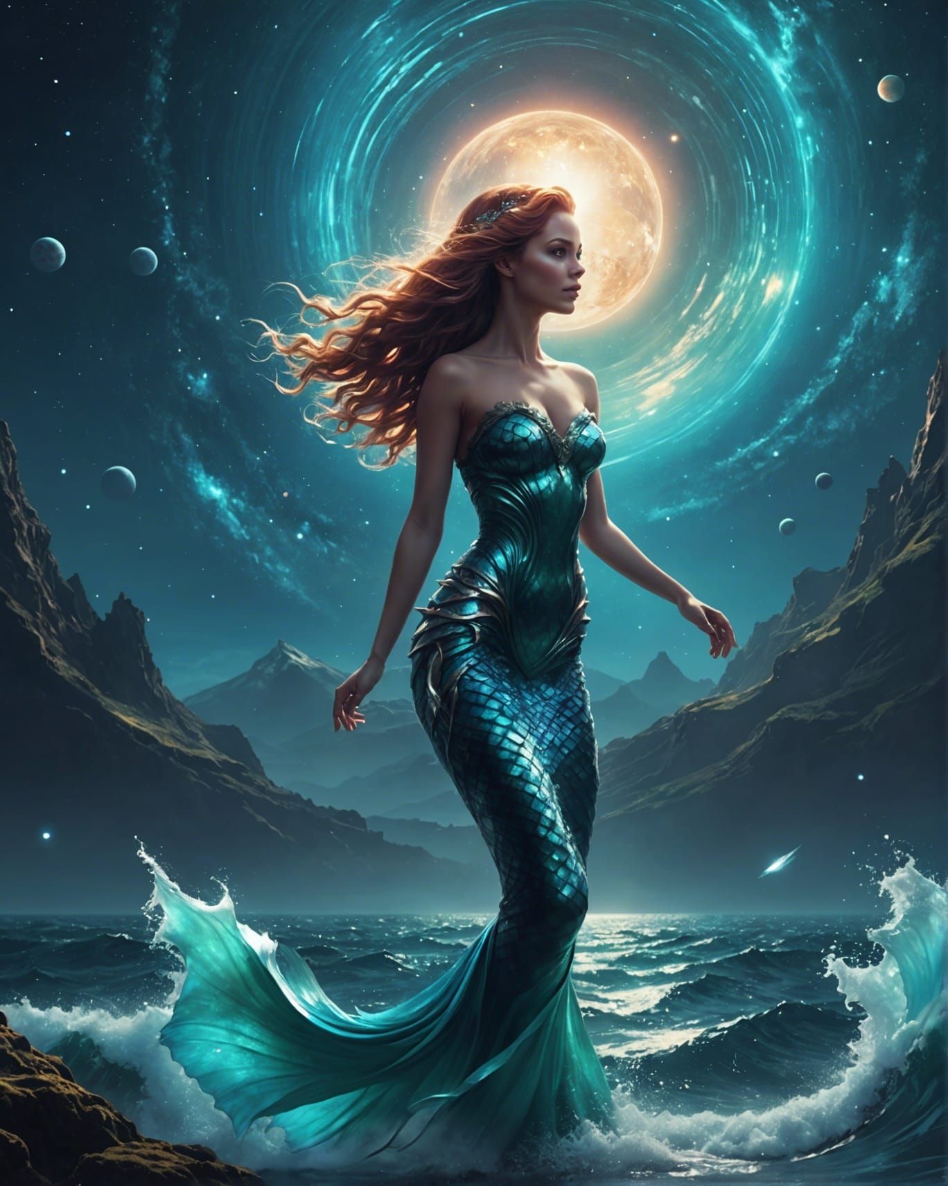 Space mermaid - AI Generated Artwork - NightCafe Creator