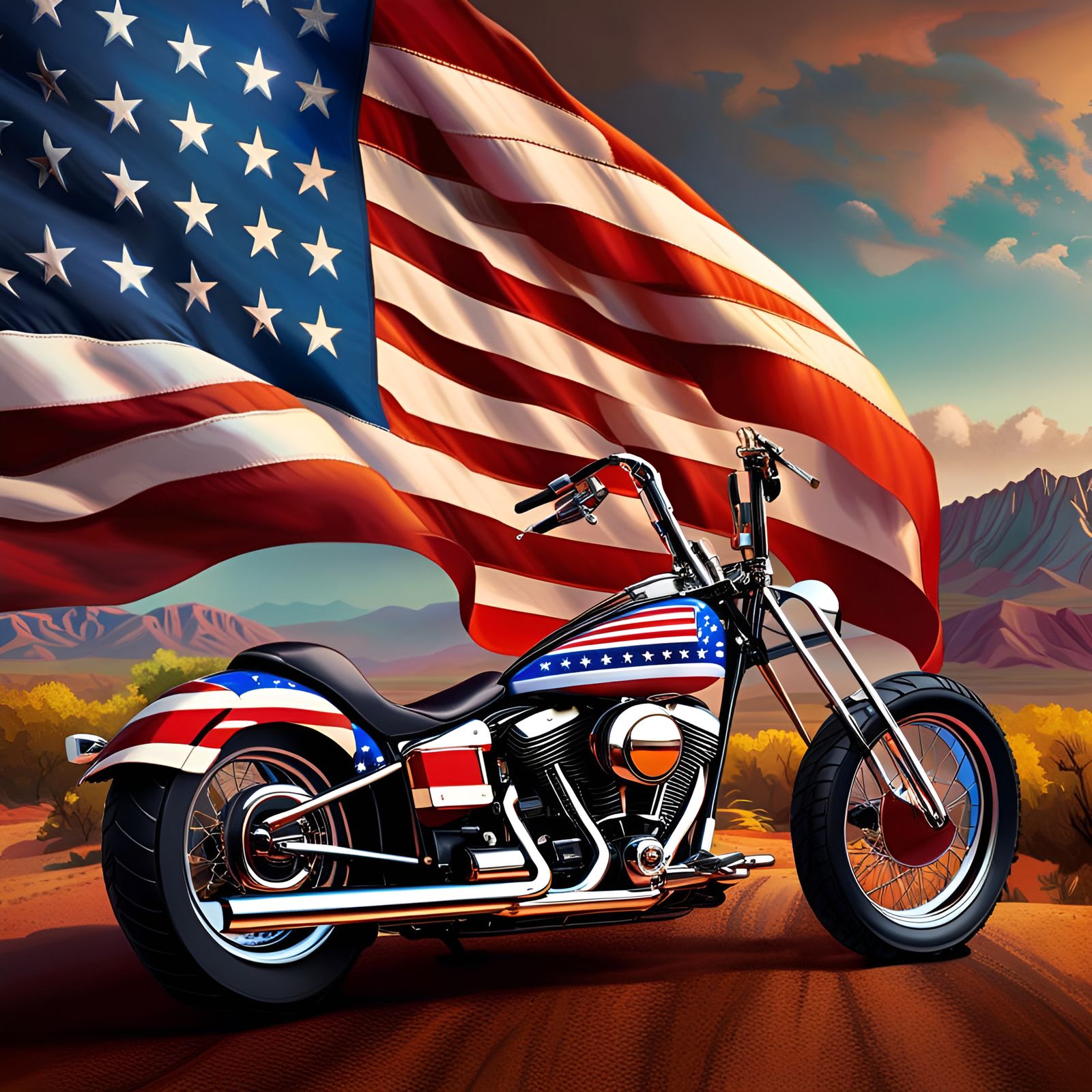 “Easy Rider” Motorcycle - Americana - AI Generated Artwork - NightCafe ...