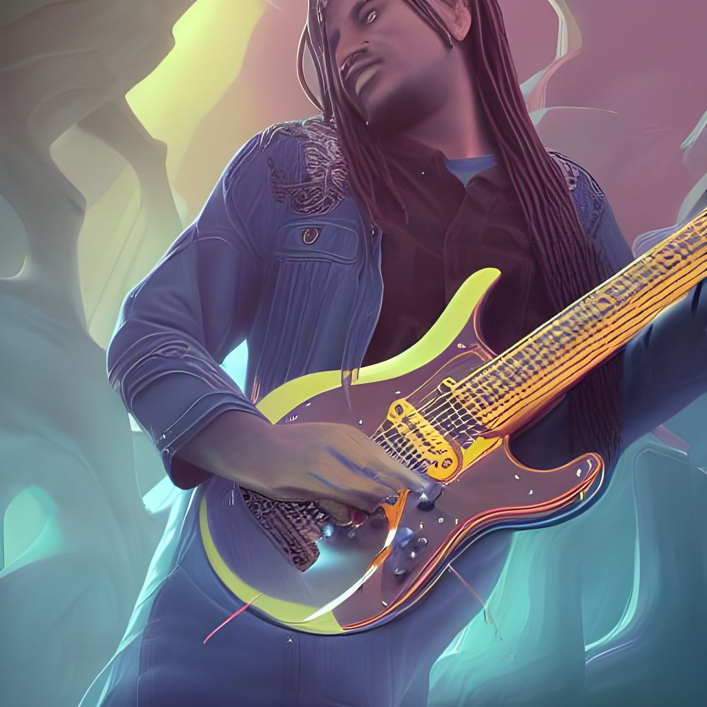 Electric guitar player - AI Generated Artwork - NightCafe Creator