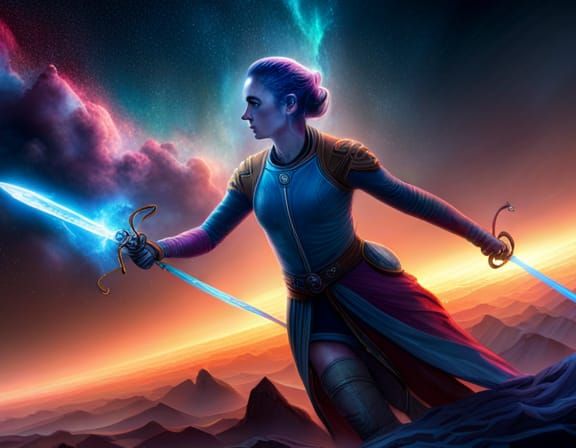 Nebula long sword Epic cinematic brilliant stunning intricate ...