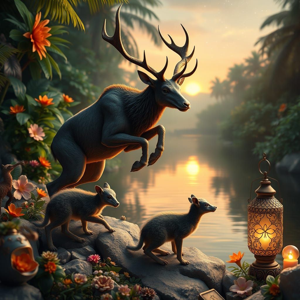 Extinct Creatures - Megaloceros giganteus and its friends