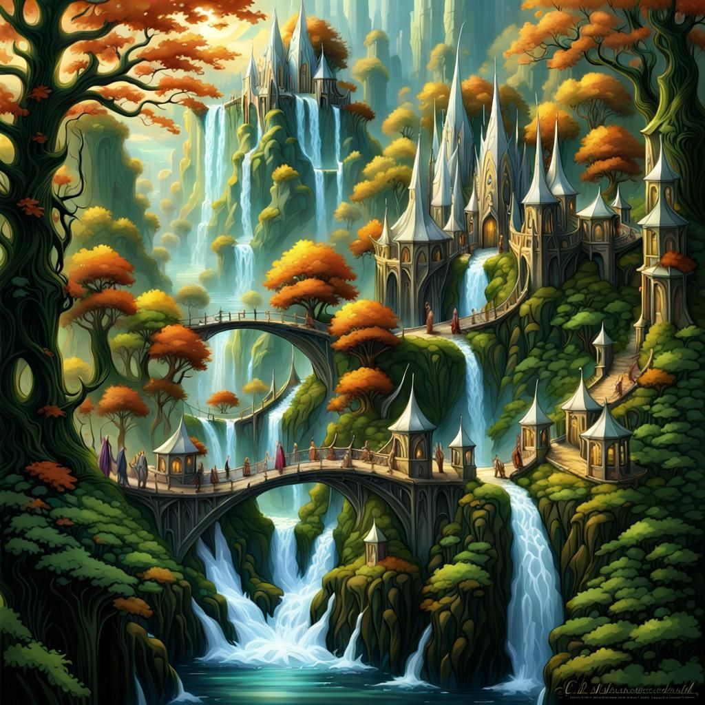 Elven Village - AI Generated Artwork - NightCafe Creator