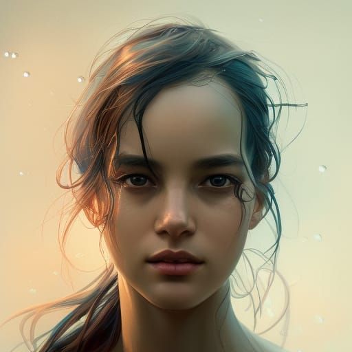 Messy hair girl - AI Generated Artwork - NightCafe Creator