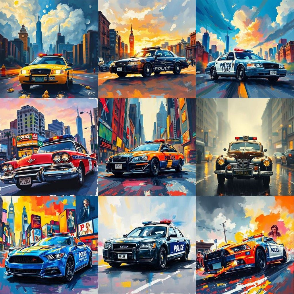 Police Car - Museum-Quality Police Car Masterpiece in Impres...