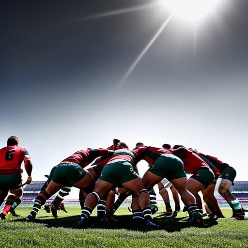Rugby Union Scrum - AI Generated Artwork - NightCafe Creator