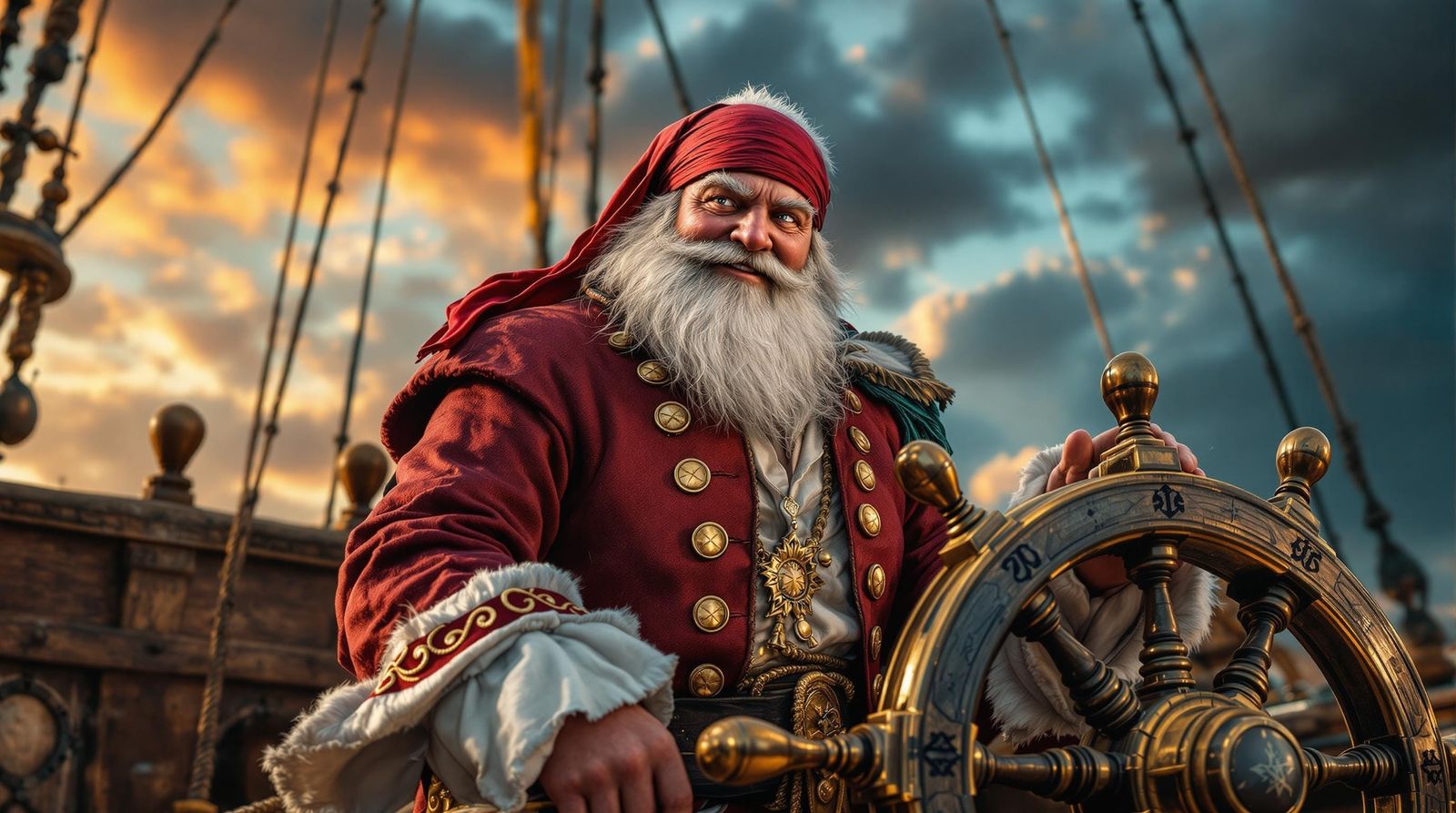 "Yo Ho Ho Ho!" - Vibrant Santa Pirate Ship in Intricate 3D