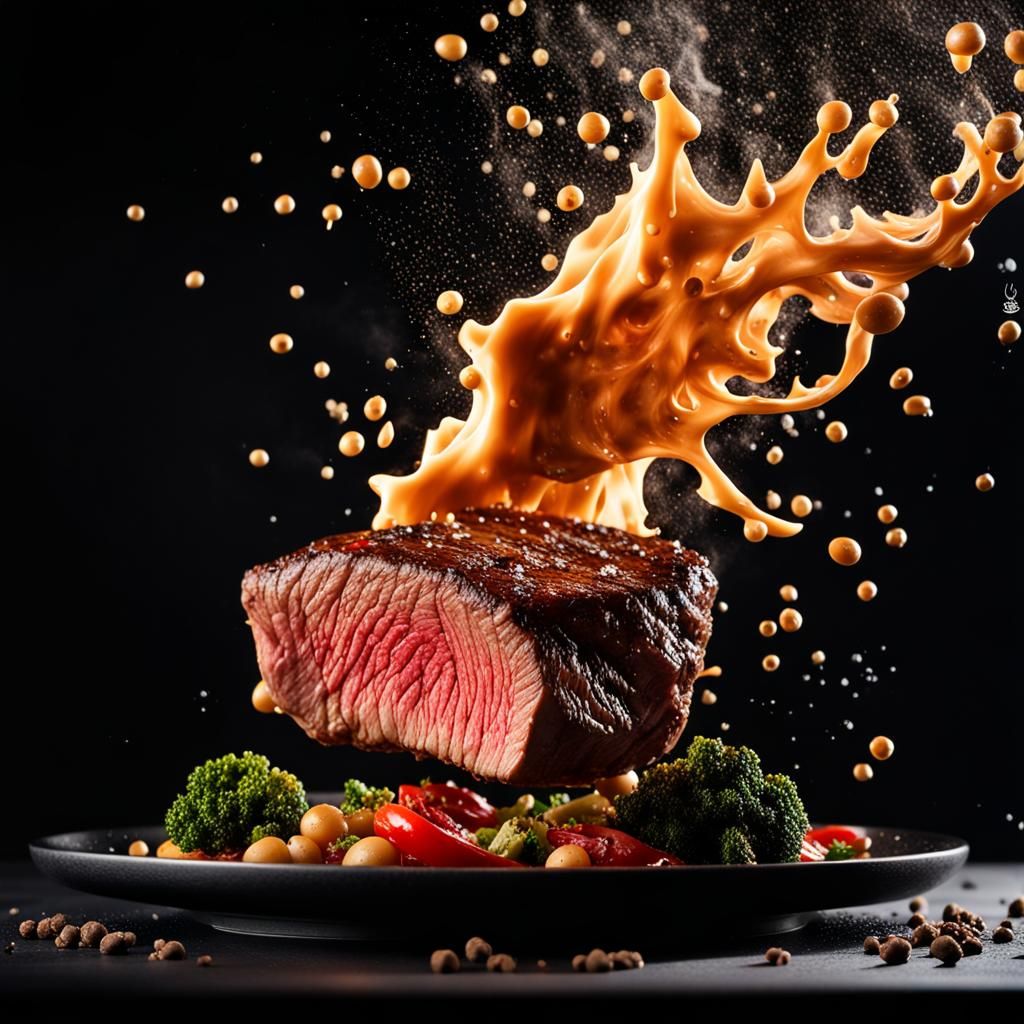 "Capture dynamic splashes of food in a flying food photography" with A ...