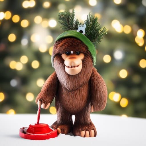 Happy sasquatch Christmas bong - AI Generated Artwork - NightCafe Creator