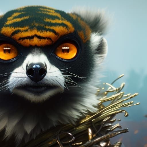 dramatic tiger lemur - AI Generated Artwork - NightCafe Creator