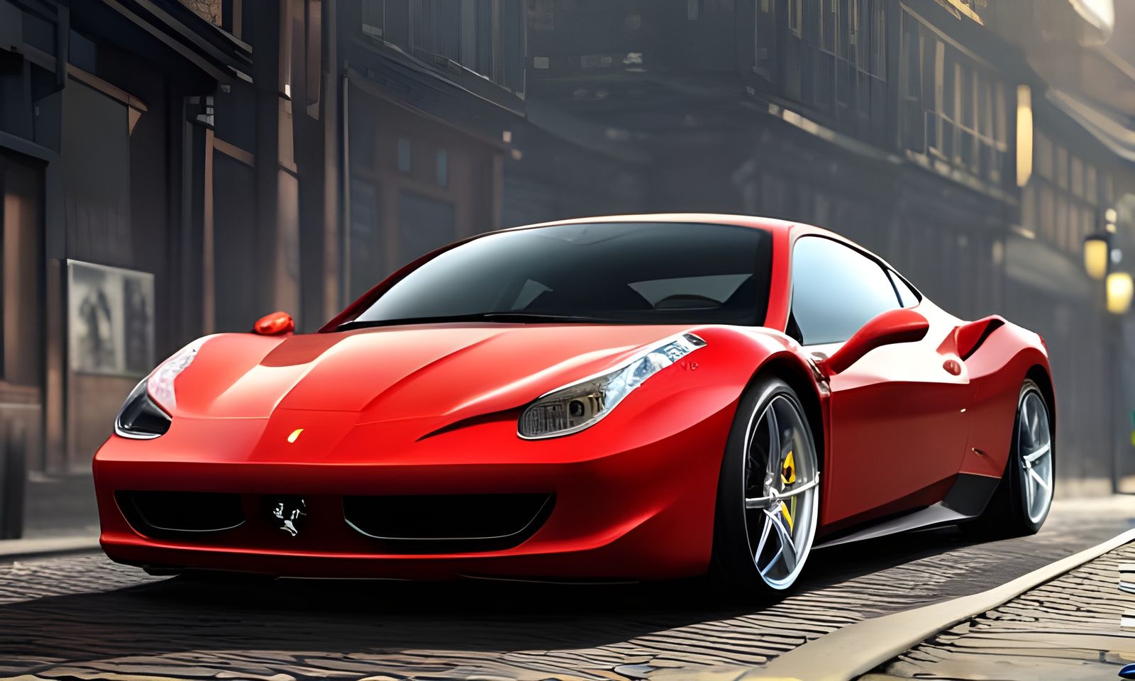 Ferrari on London Streets - AI Generated Artwork - NightCafe Creator