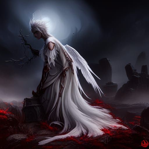 War torn haunted angel - AI Generated Artwork - NightCafe Creator
