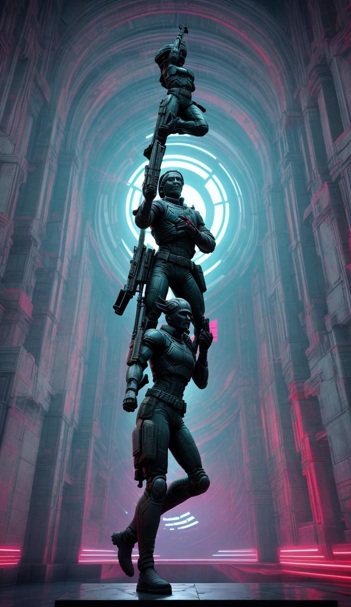 synthwave statue - AI Generated Artwork - NightCafe Creator