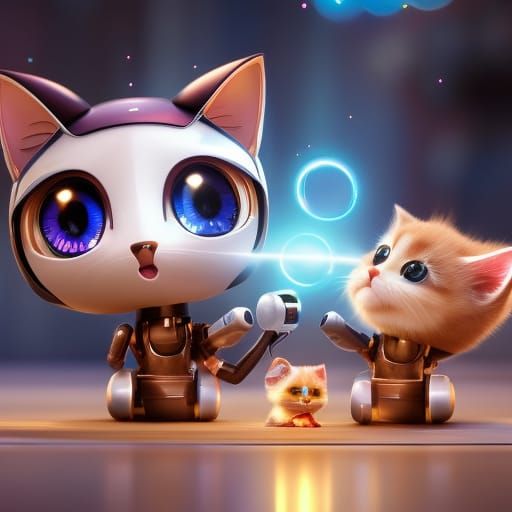 Robot Kittens - AI Generated Artwork - NightCafe Creator