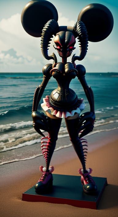 Goth Xenomorph Kabuki Minnie Mouse - Ethereal Goth Xenomorph...