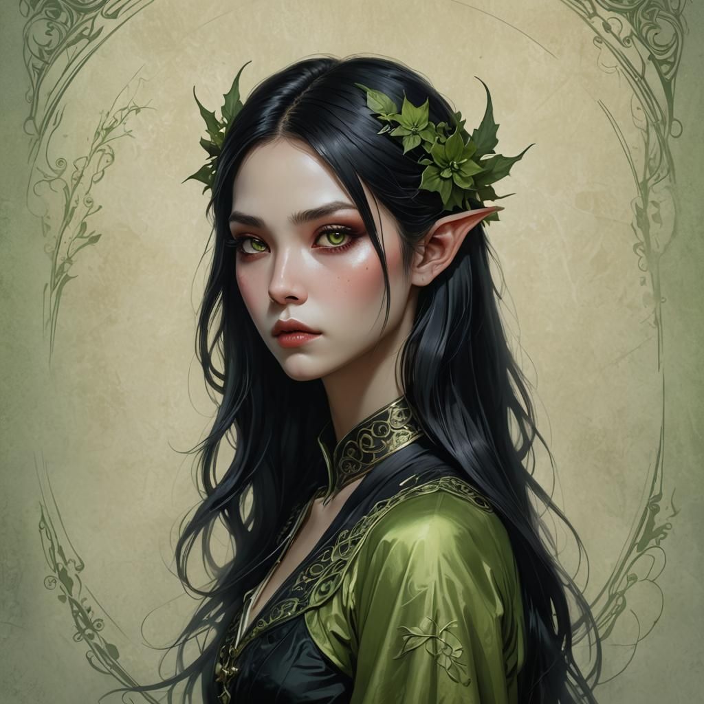 Ethereal Gothic Fantasy Portrait in Soft Focus - AI Art