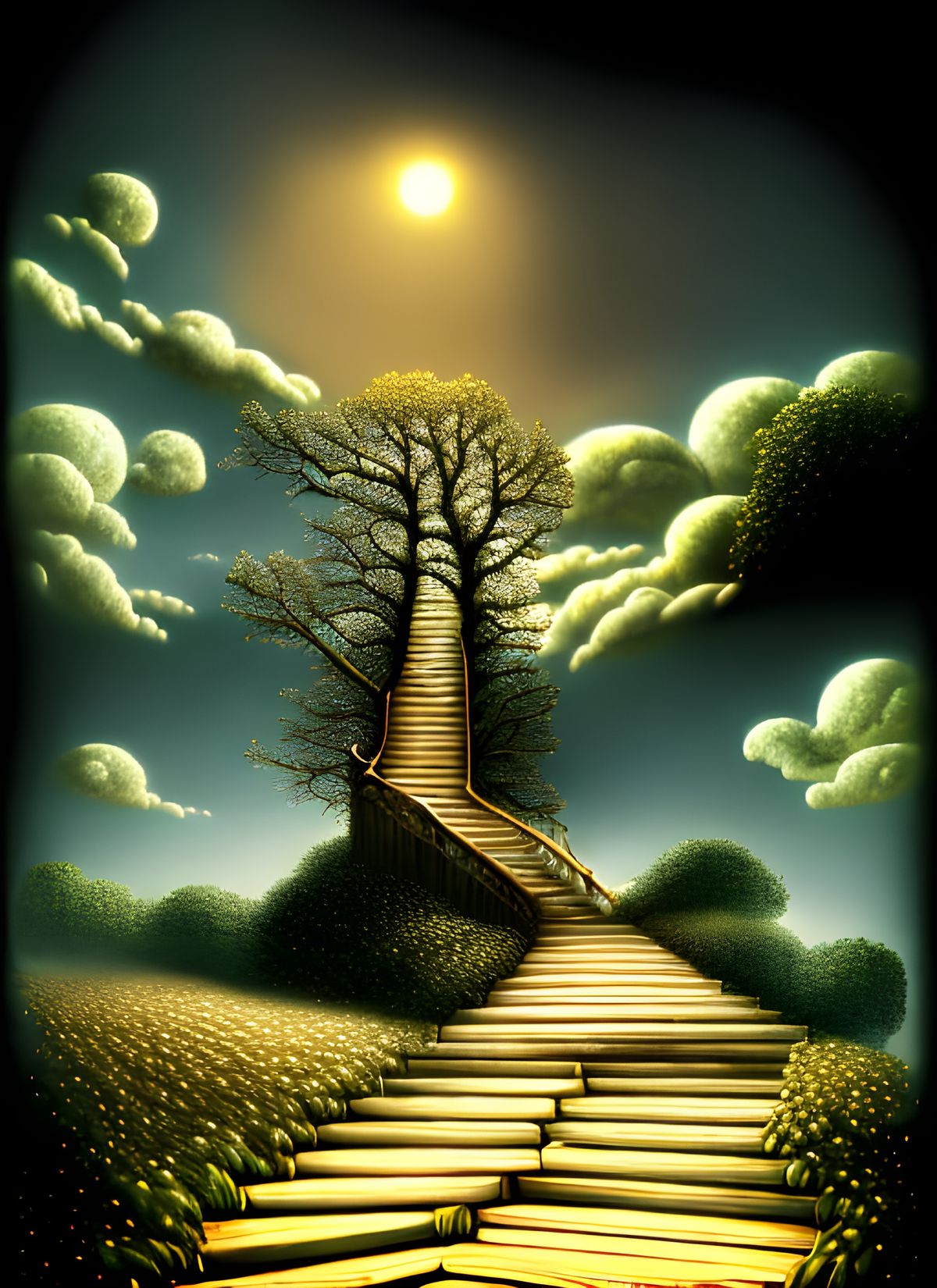 Stairway to an another world- Daily challenge #55 - NightCafe