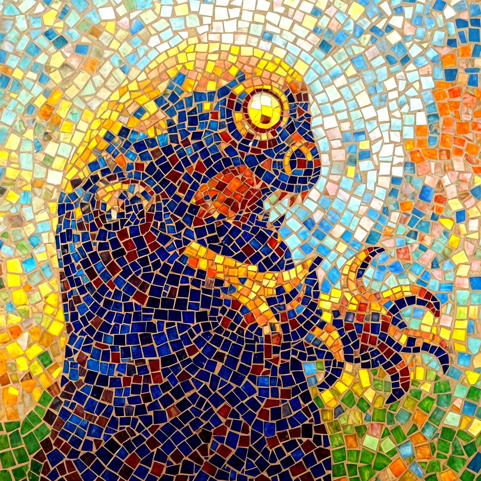 Monster in the Mosaic - Monstrous Figure Emerge from Impress...