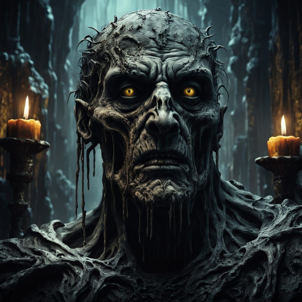 Colossus - Gothic Colossus Rises from Melted Oil Painting