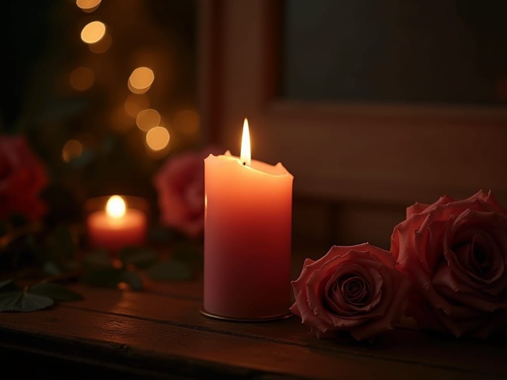 Candlelit Scene Ready for Romance - Candlelit Scene Ready fo...