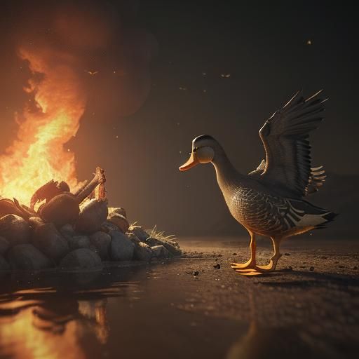 ducks on fire - AI Generated Artwork - NightCafe Creator
