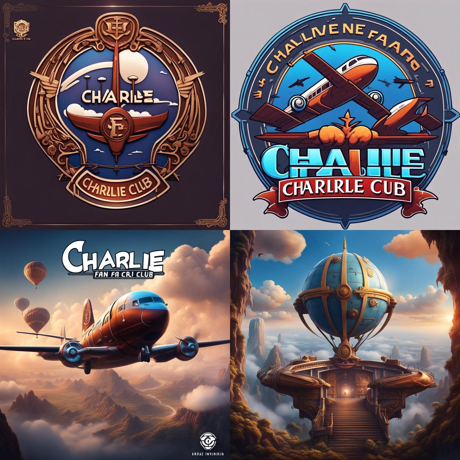 Design a logo for the Charlie Fan Club. The logo should incorporate a ...