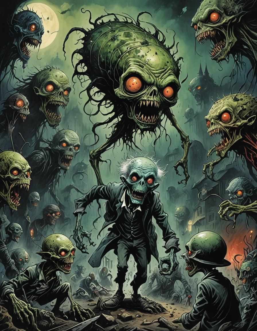 a horrific zombie alien creatures - AI Generated Artwork - NightCafe ...