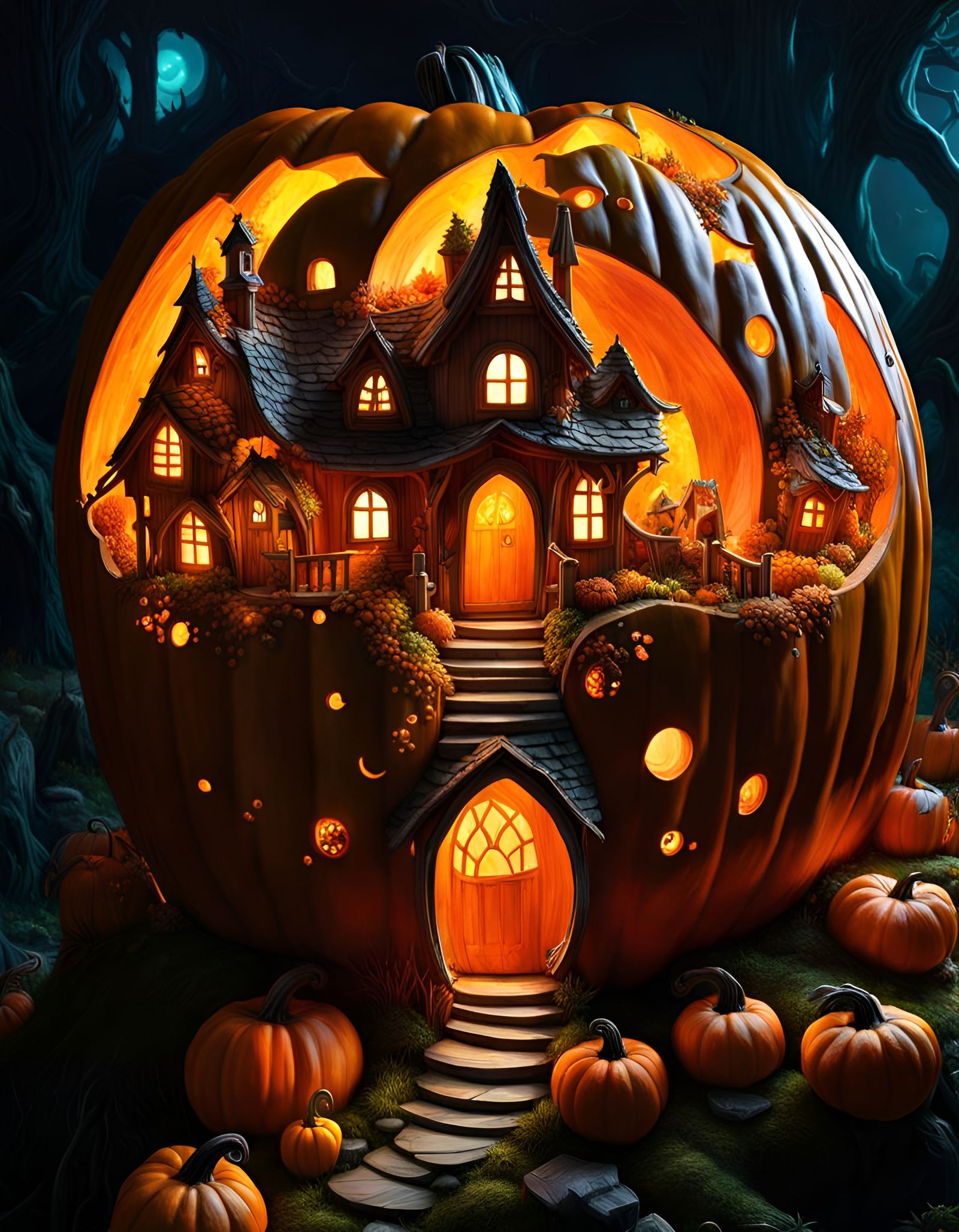 Haunted House Pumpkin House - AI Generated Artwork - NightCafe Creator