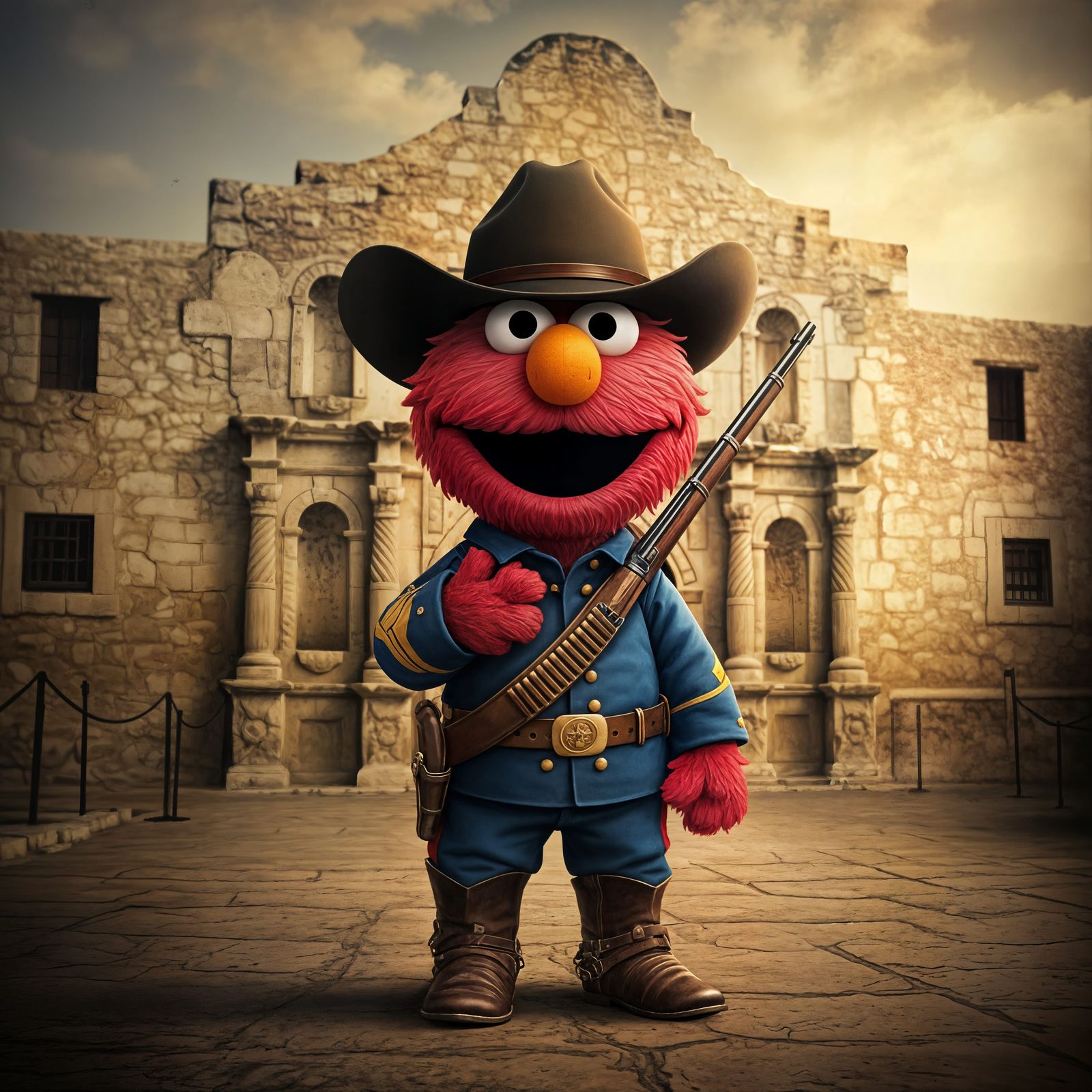 The Battle of the Elemo - Surreal CGI Portrait of Elmo as T...