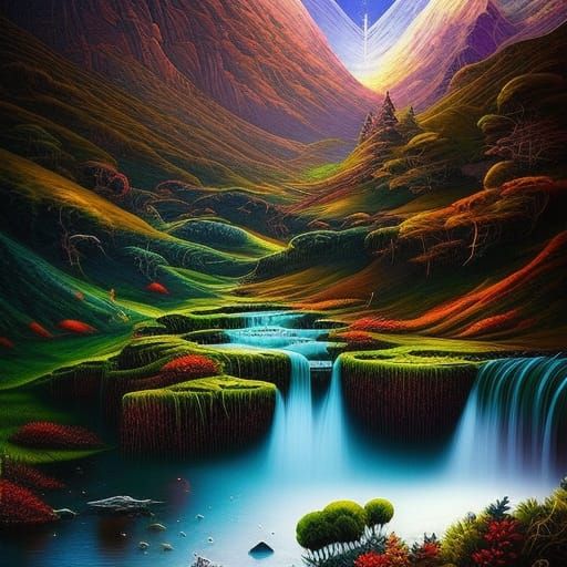 landscape, Android Jones - AI Generated Artwork - NightCafe Creator