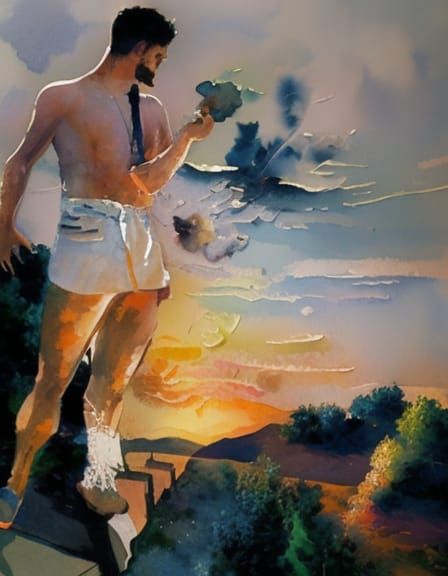 in Gouache Style, Watercolor, Museum Epic Impressionist Maximalist ...