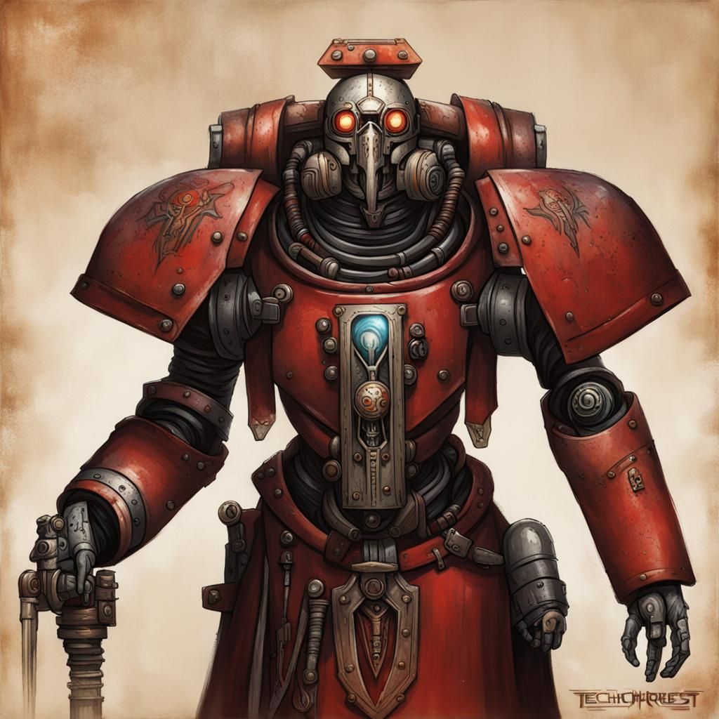 a admech techpriest - AI Generated Artwork - NightCafe Creator