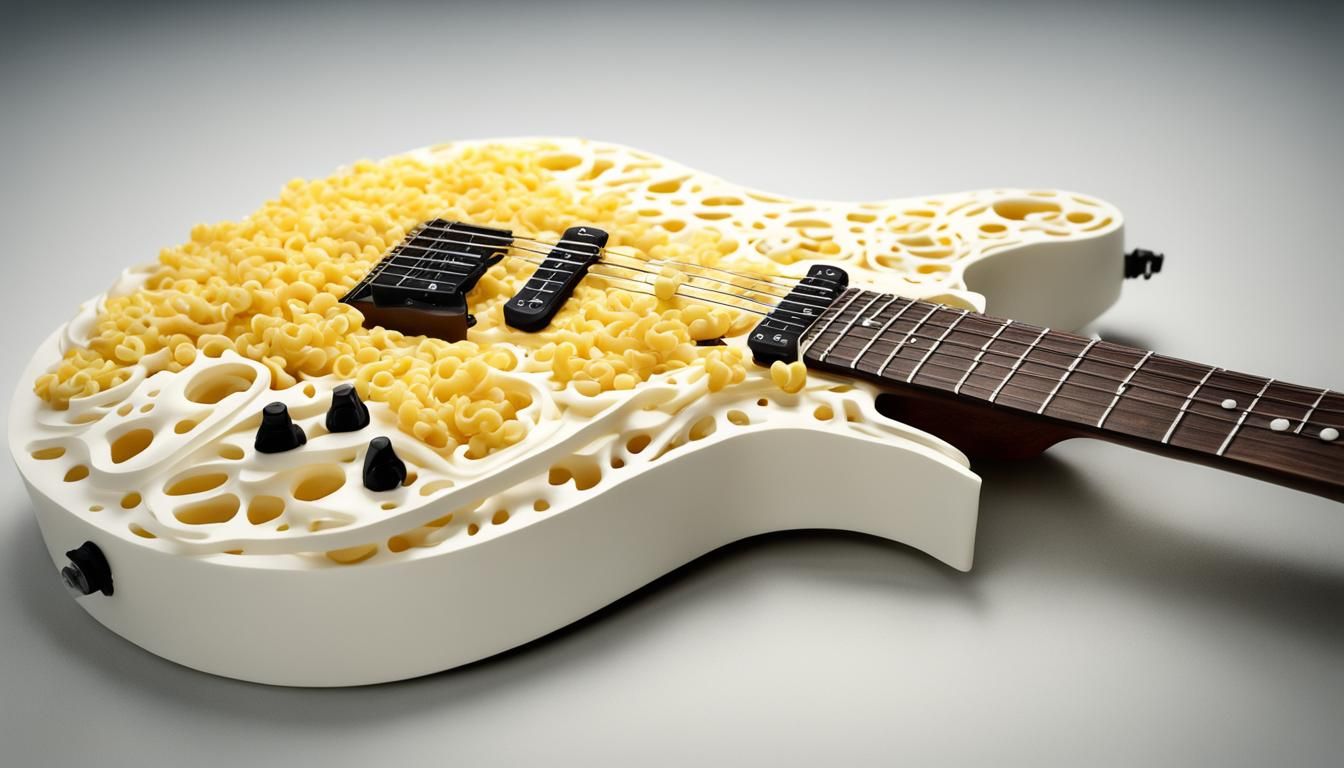 Electric Guitar made out of Cheese Macaroni - AI Generated Artwork ...