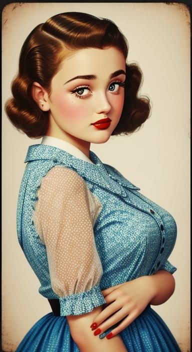 Ella Purnell / pin-up / Gil Elvgren style - AI Generated Artwork ...