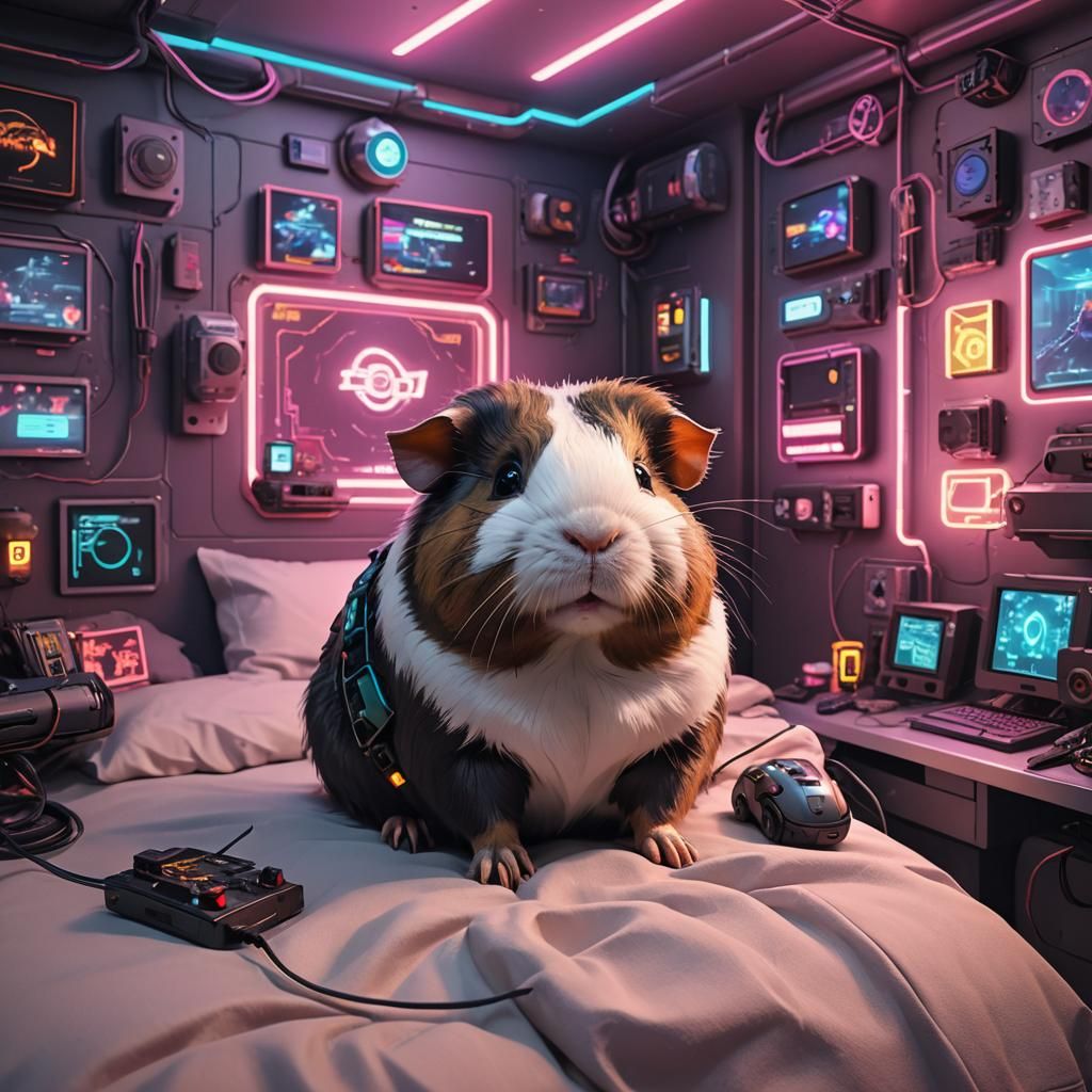 Cyborg Guinea Pig - AI Generated Artwork - NightCafe Creator