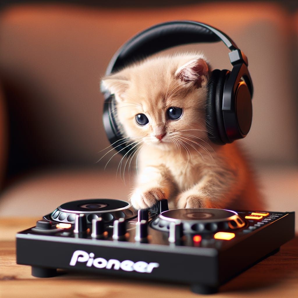 DJ Kitty in the House 🫠 - AI Generated Artwork - NightCafe Creator