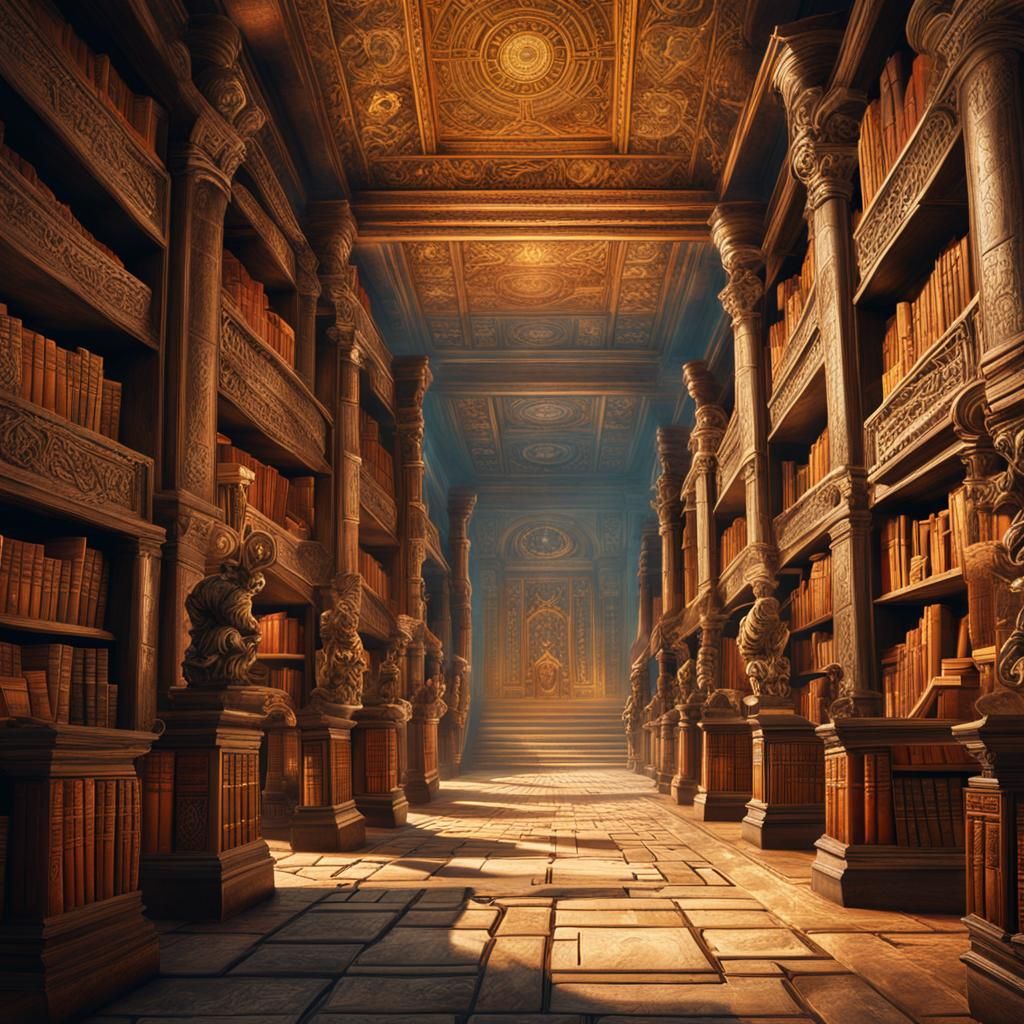 An ancient library of Ashurbannipal, seventh century, scrolls, old ...