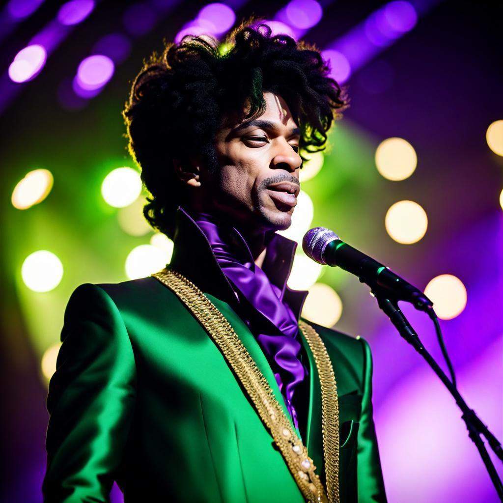 Prince in Purple, green and gold - AI Generated Artwork - NightCafe Creator