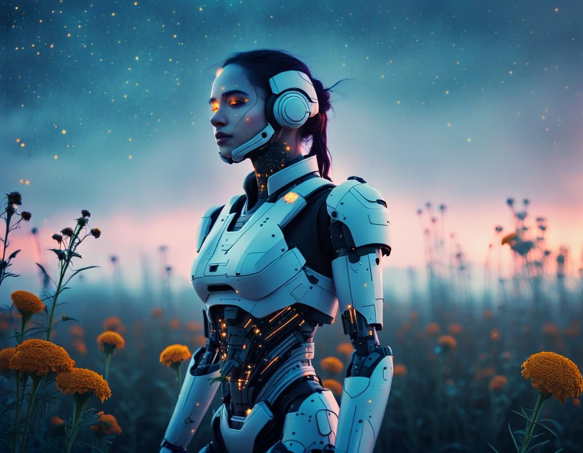 Cyborg girl - AI Generated Artwork - NightCafe Creator