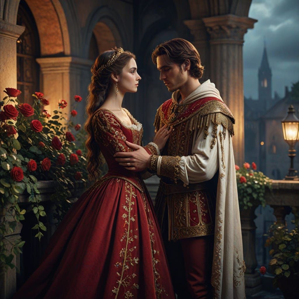Romeo and Juliet in Renaissance Verona - AI Art