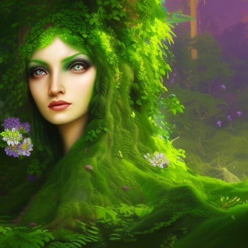 Nature lady living amongst the trees! - AI Generated Artwork ...