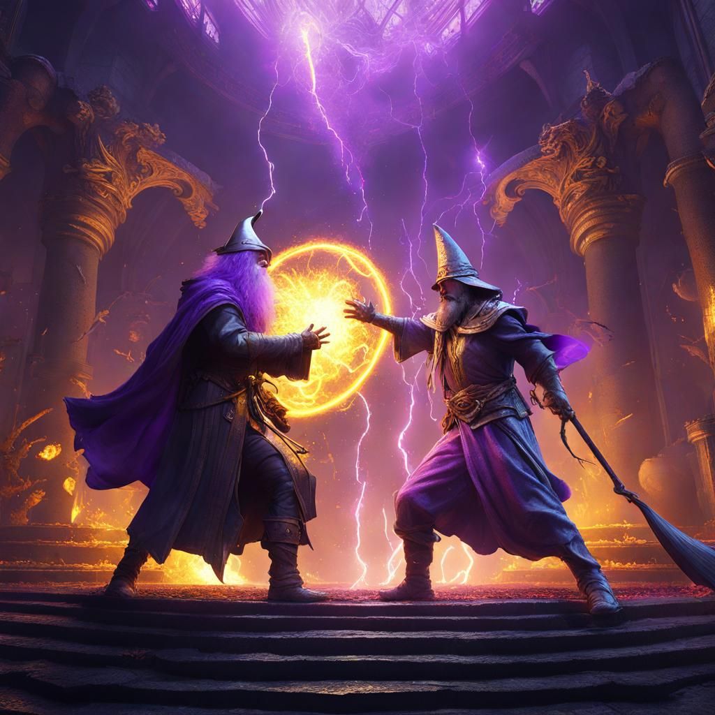 Wizard duel - AI Generated Artwork - NightCafe Creator