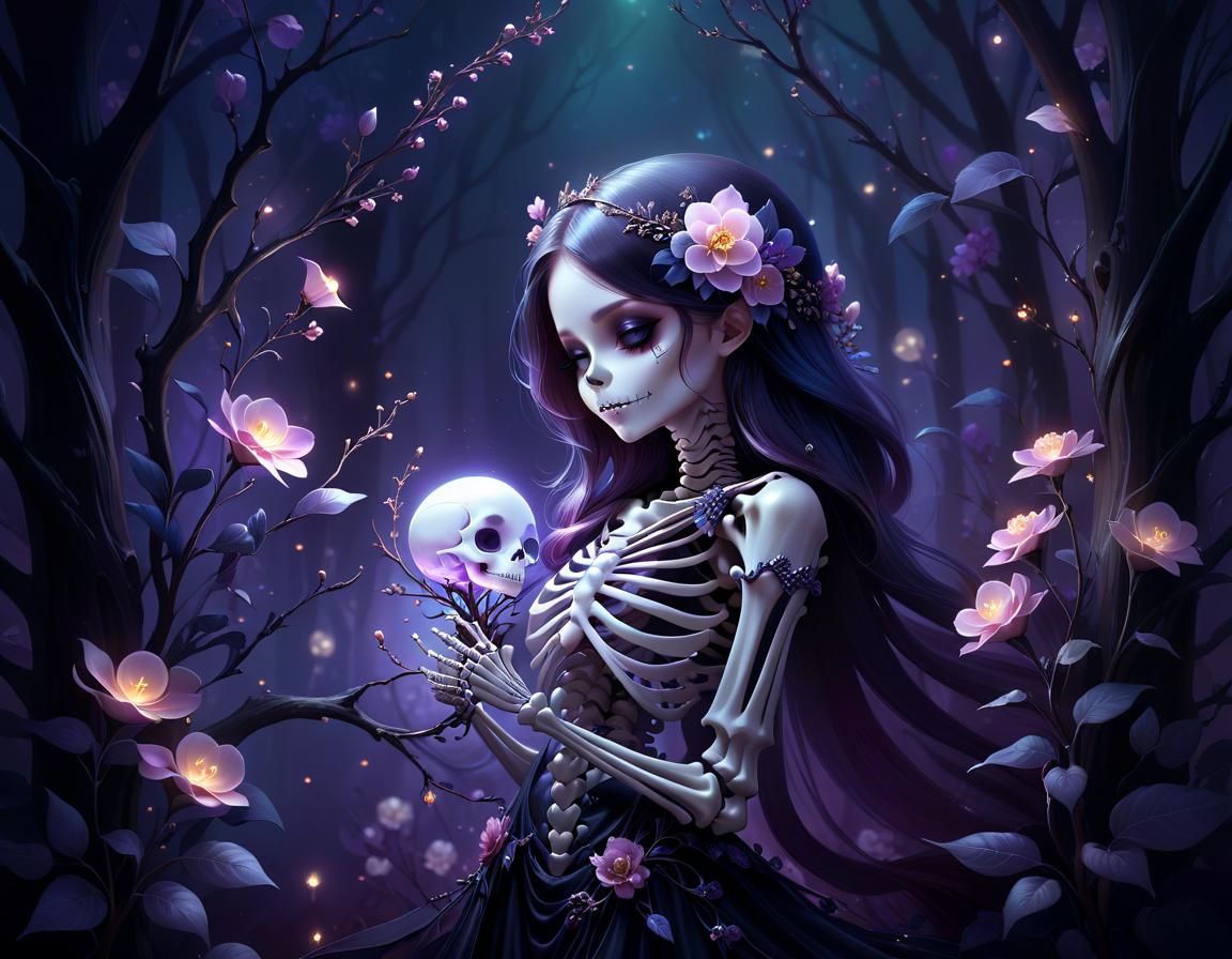 Chibi Skeleton Girl - AI Generated Artwork - NightCafe Creator