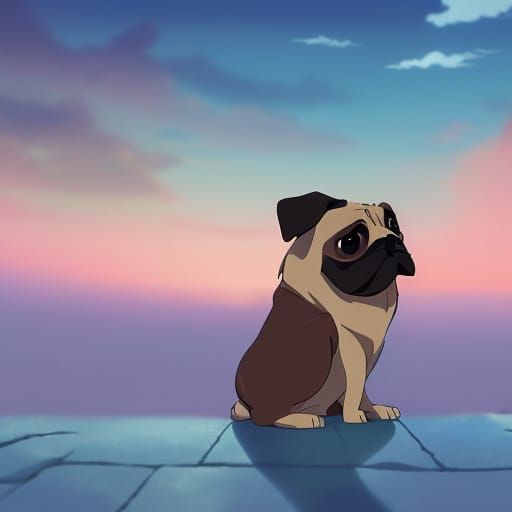 anime pug - AI Generated Artwork - NightCafe Creator