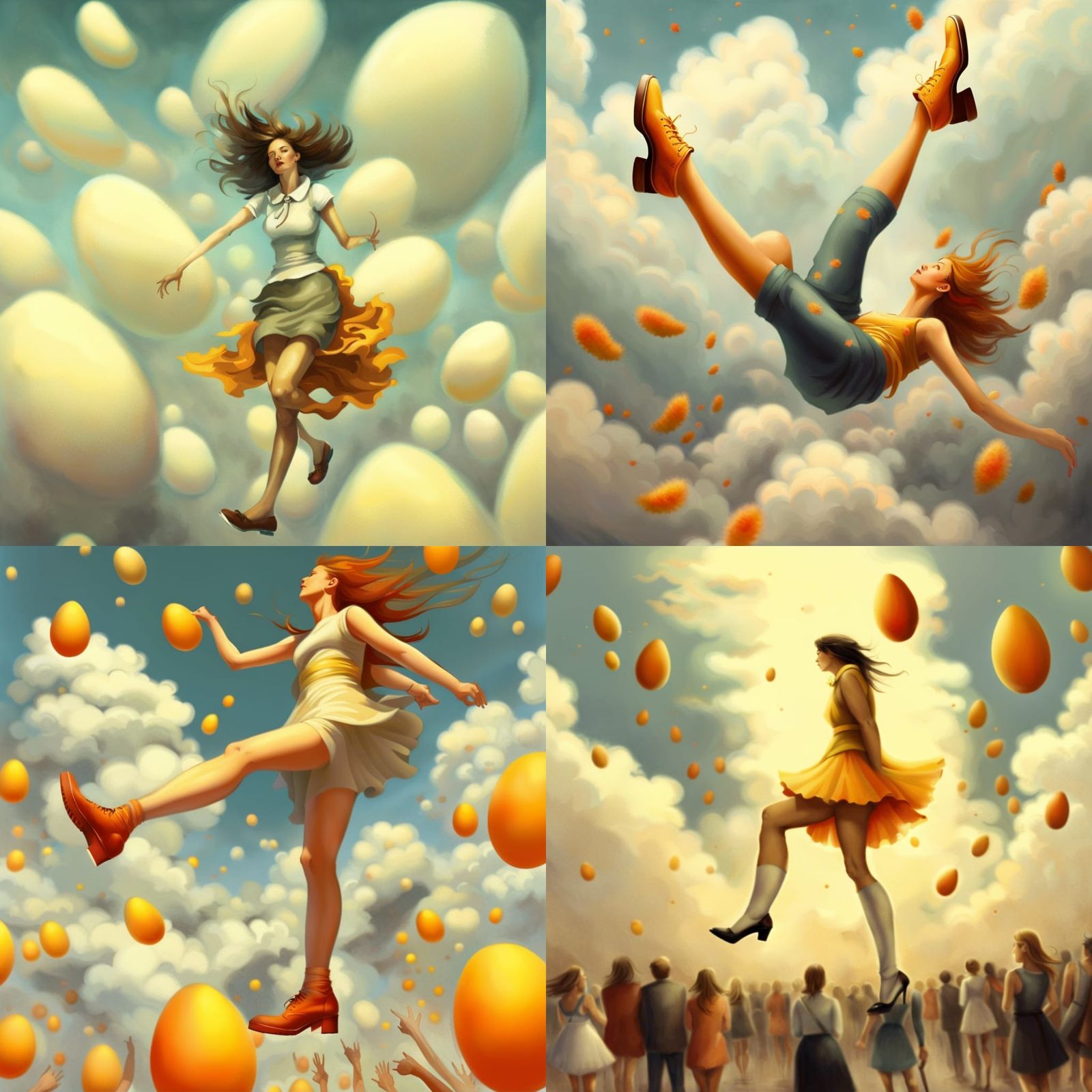 The sky's ablaze with ladies' legs, he'd say They're kicking from the ...