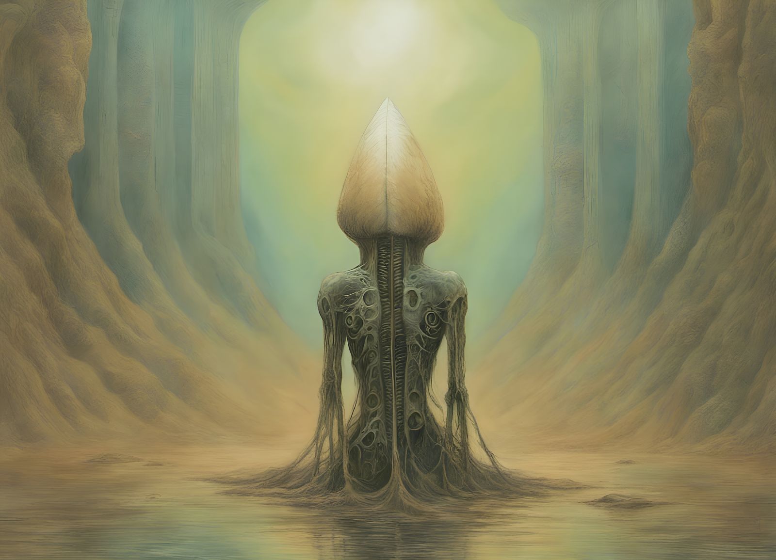 ‘Exoskeletal alien life form ’, by Beksinski, Giger, minimalist ...
