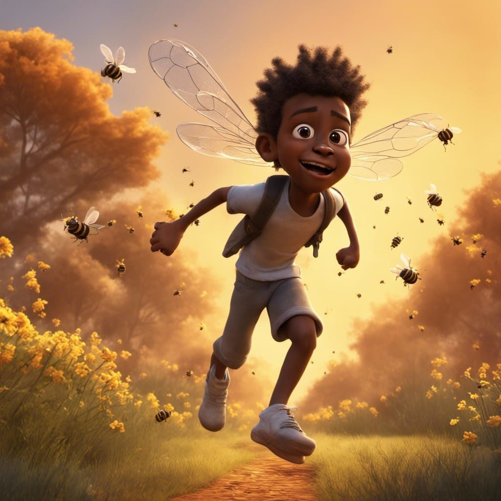 Boy and the Bees - AI Generated Artwork - NightCafe Creator