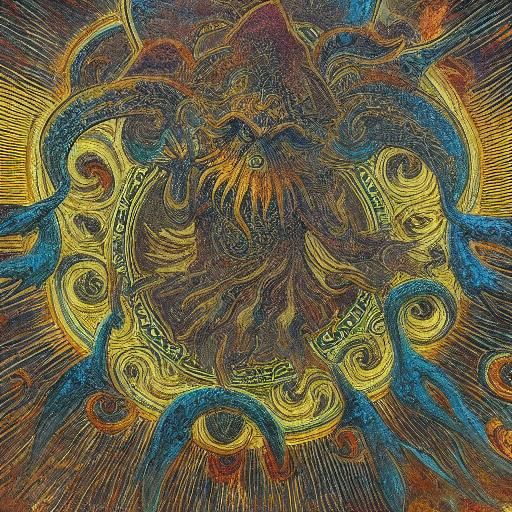 Divine Cthulhu in a solar cave: by Gustave Doré - AI Generated Artwork ...
